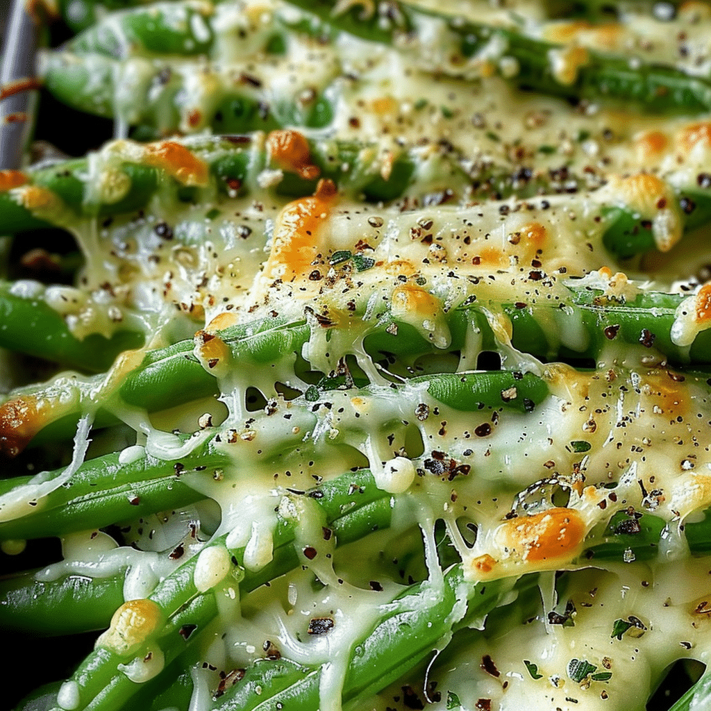 Cheesy Garlic Green Beans - Recipes Smile