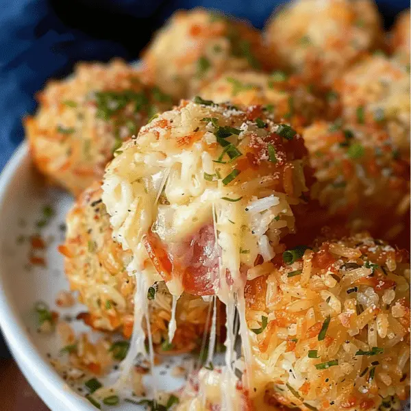Rice Balls with Cheese & Pepperoni - Recipes Smile