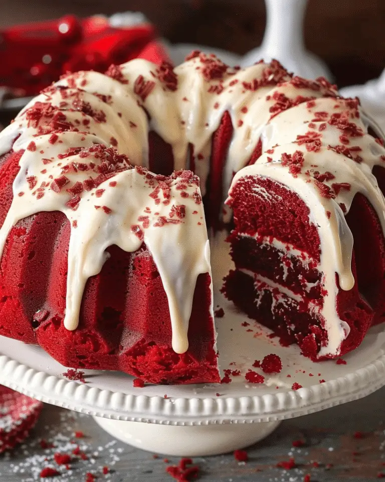 Layered Red Velvet Cheesecake Bundt Cake - Recipes Smile