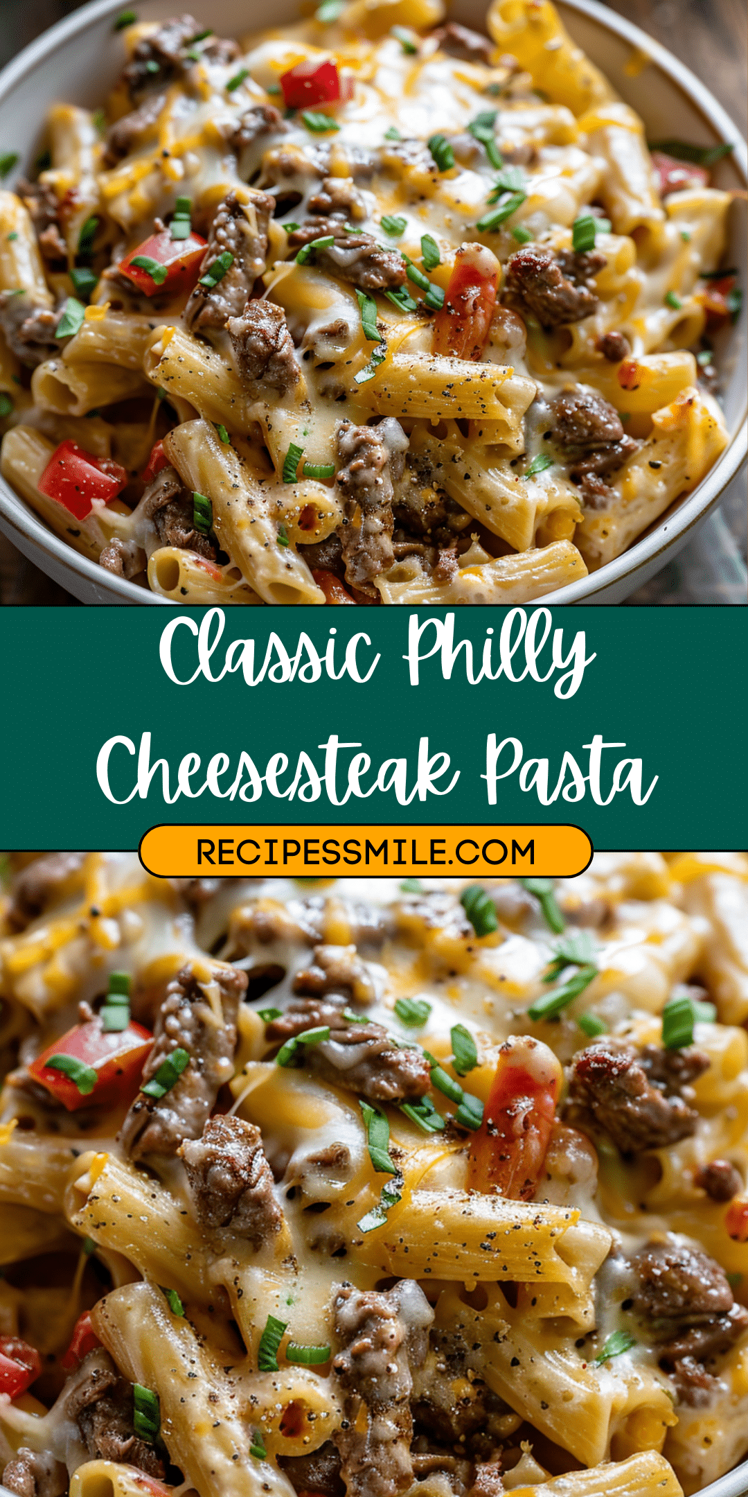 Classic Philly Cheesesteak Pasta - Recipes Smile