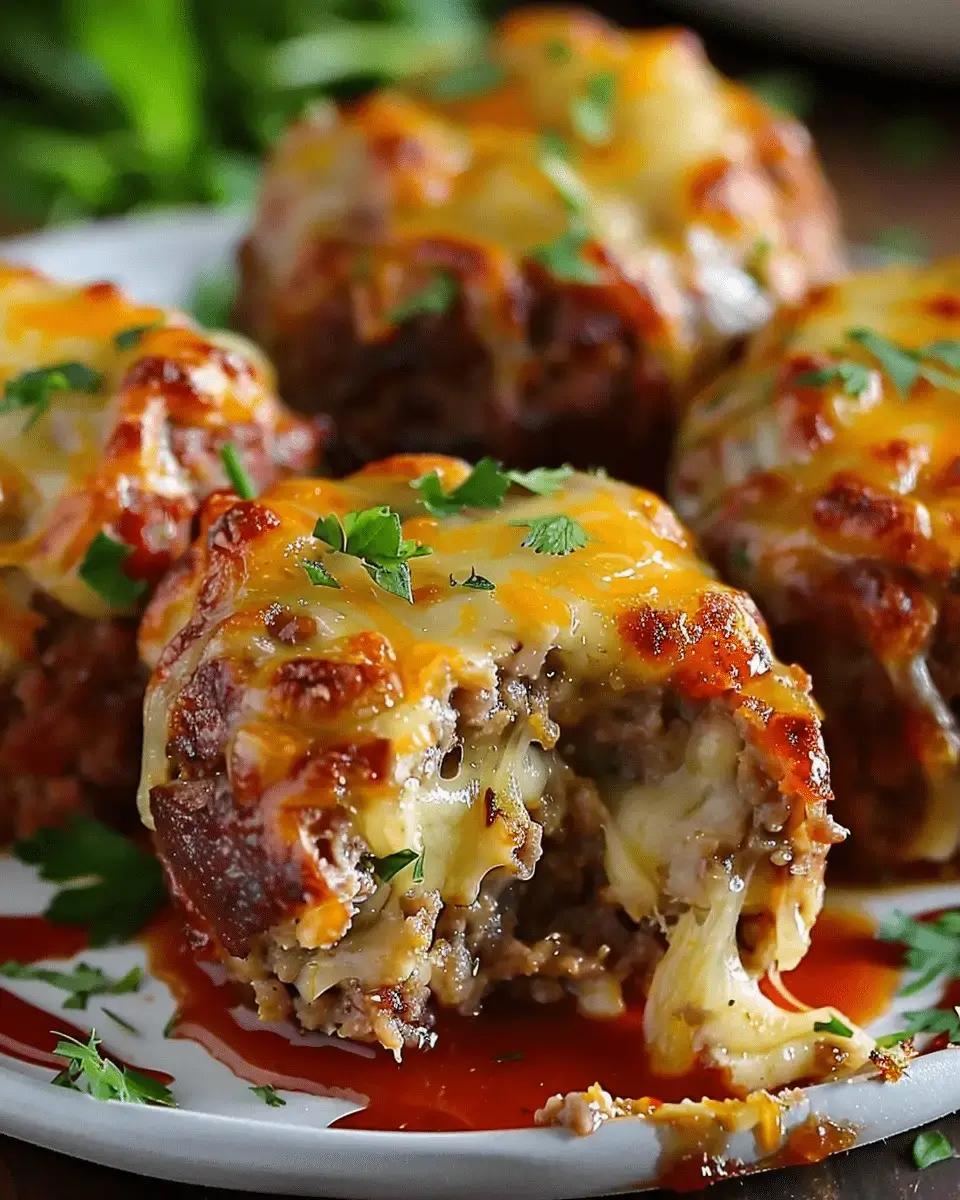 Cheesy Stuffed Meatloaf Bites - Recipes Smile
