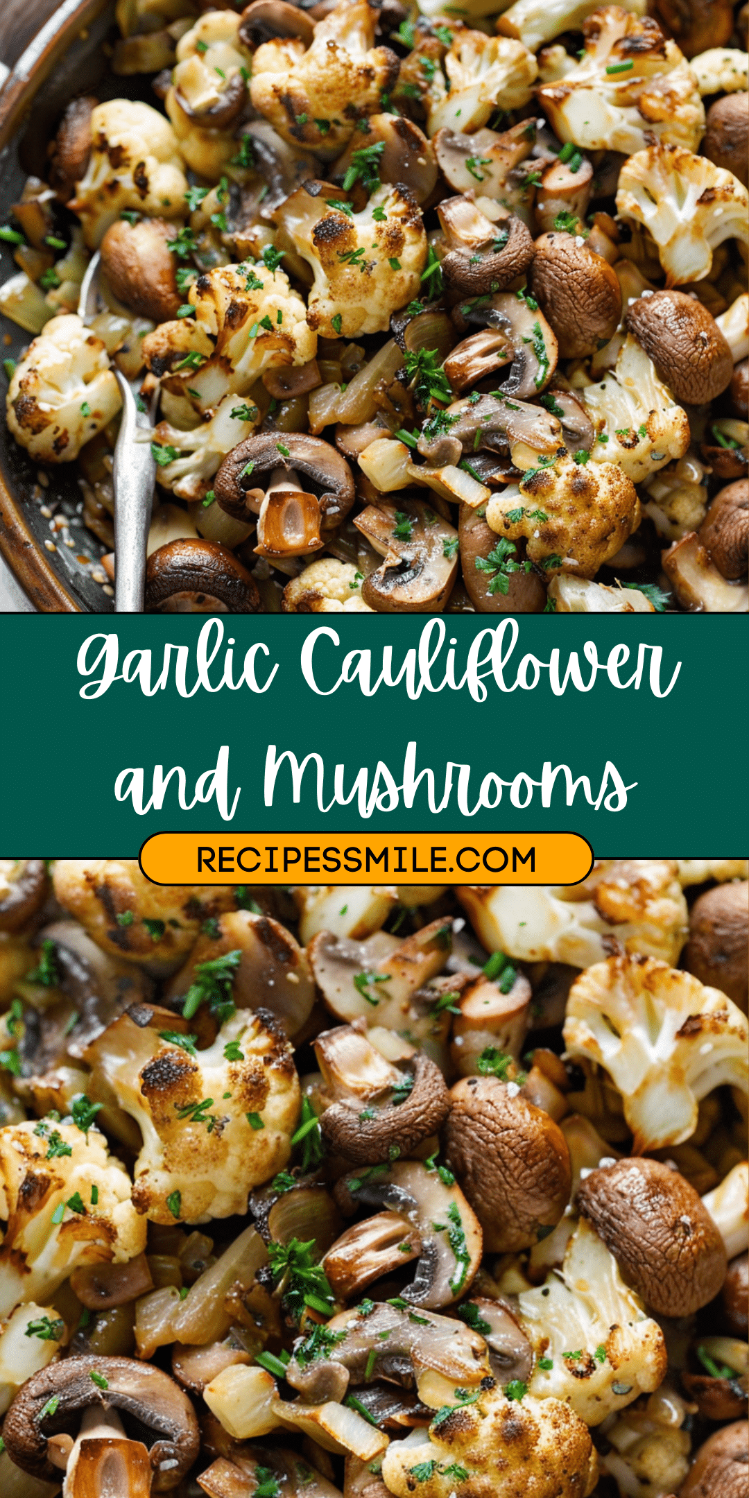 Garlic Cauliflower and Mushrooms - Recipes Smile