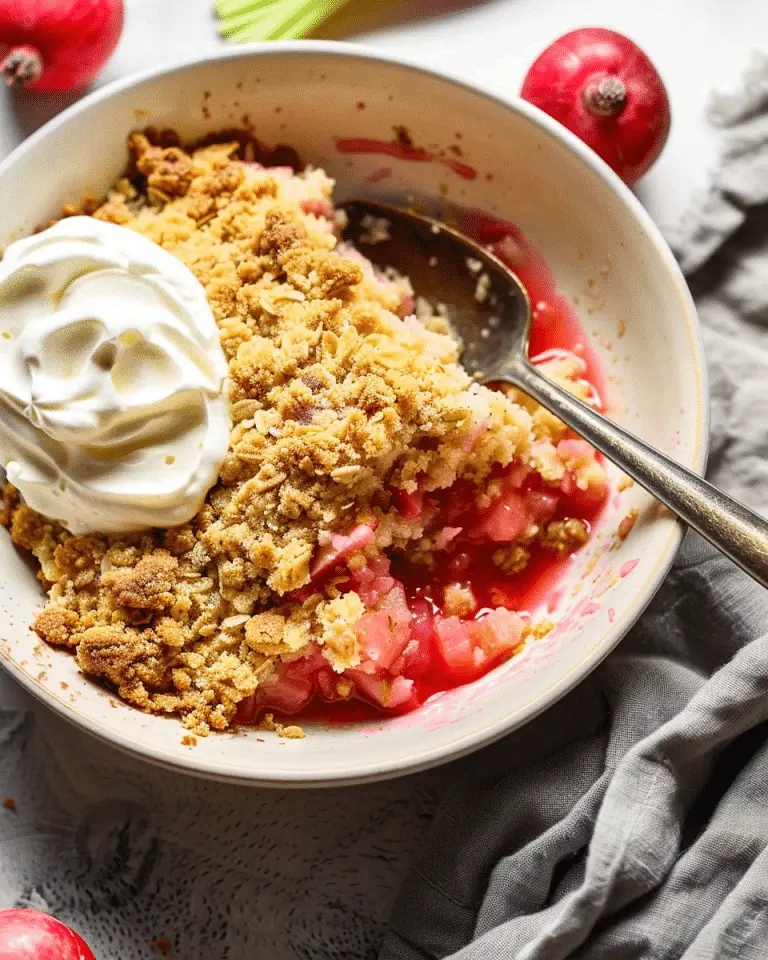 Old-Fashioned Rhubarb Crumble - Recipes Smile