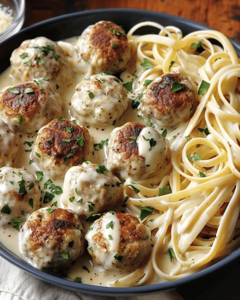 Creamy Chicken Alfredo Meatballs - Recipes Smile