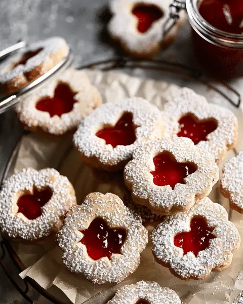 Linzer Cookies with Italian Strawberry Jam - Recipes Smile