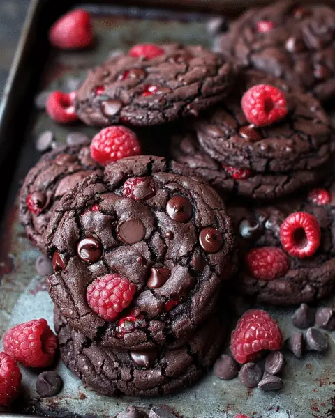 Raspberry Chocolate Cookies - Recipes Smile