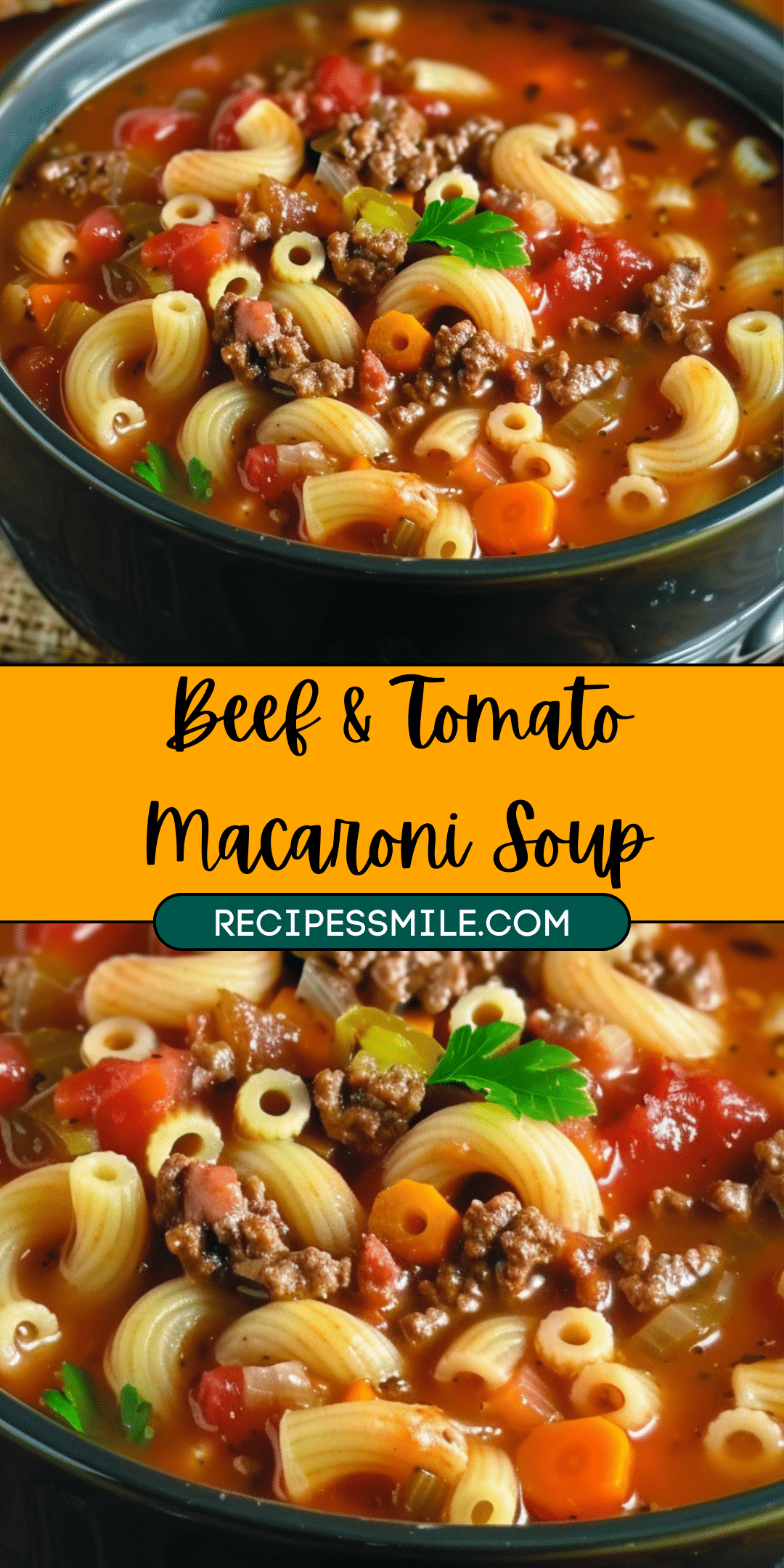 Beef & Tomato Macaroni Soup - Recipes Smile