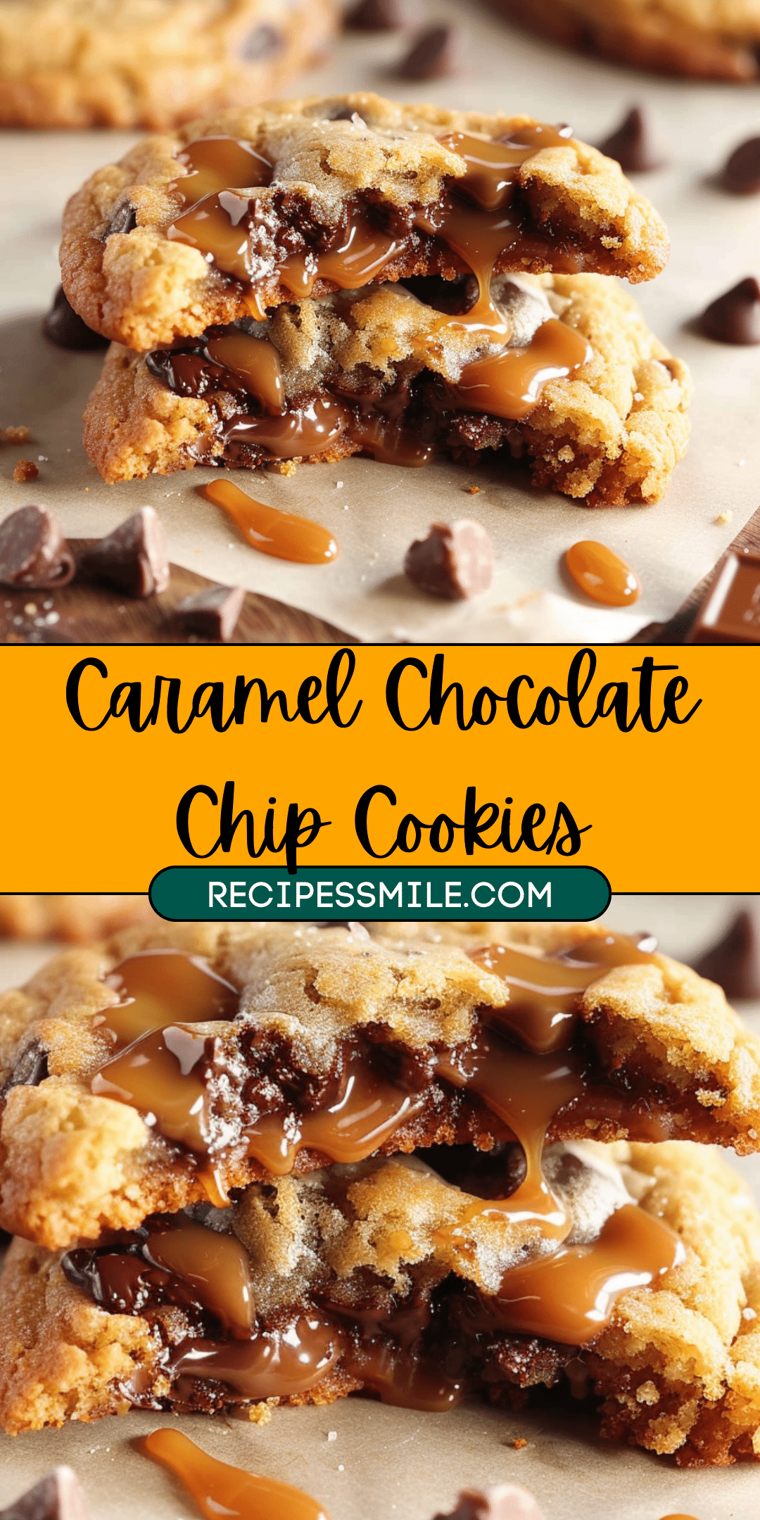 Caramel Chocolate Chip Cookies - Recipes Smile