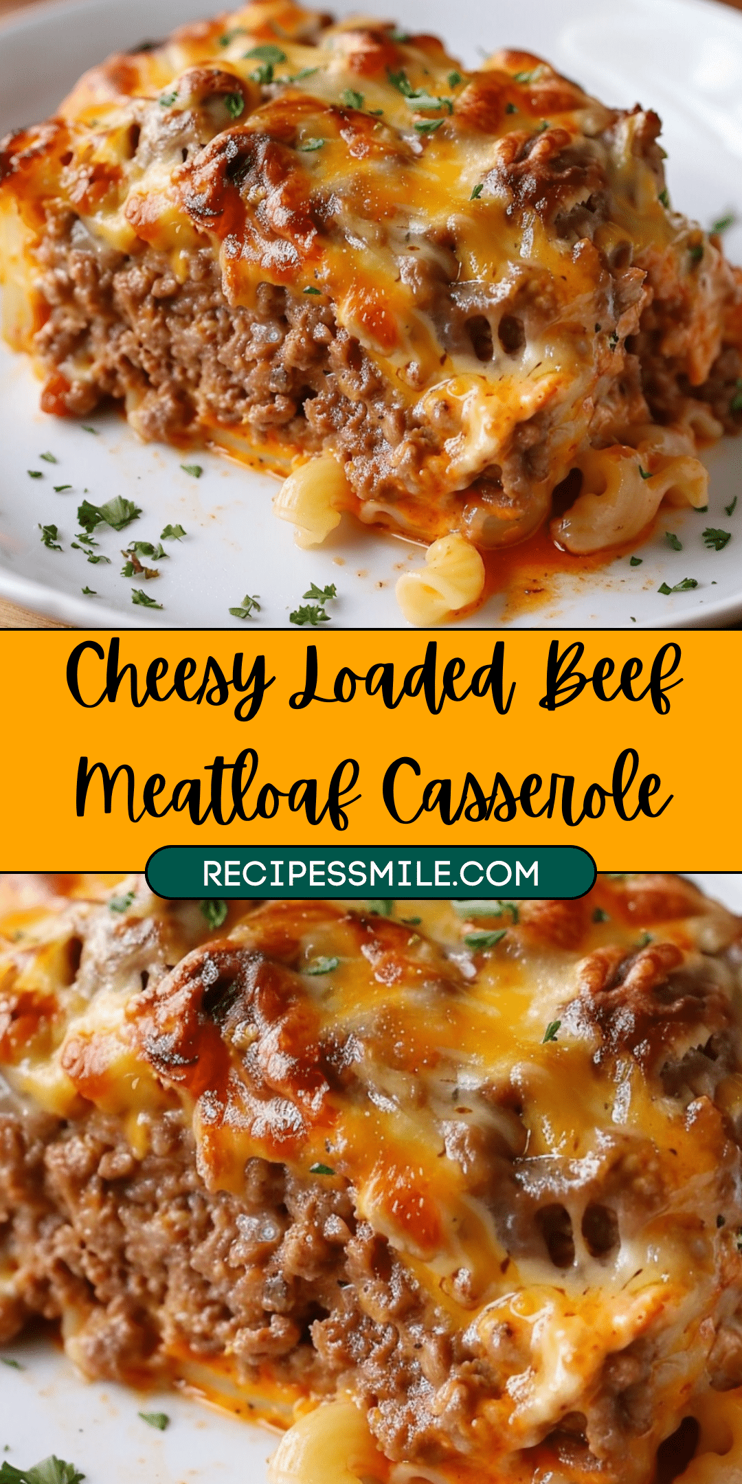 Cheesy Loaded Beef Meatloaf Casserole - Recipes Smile
