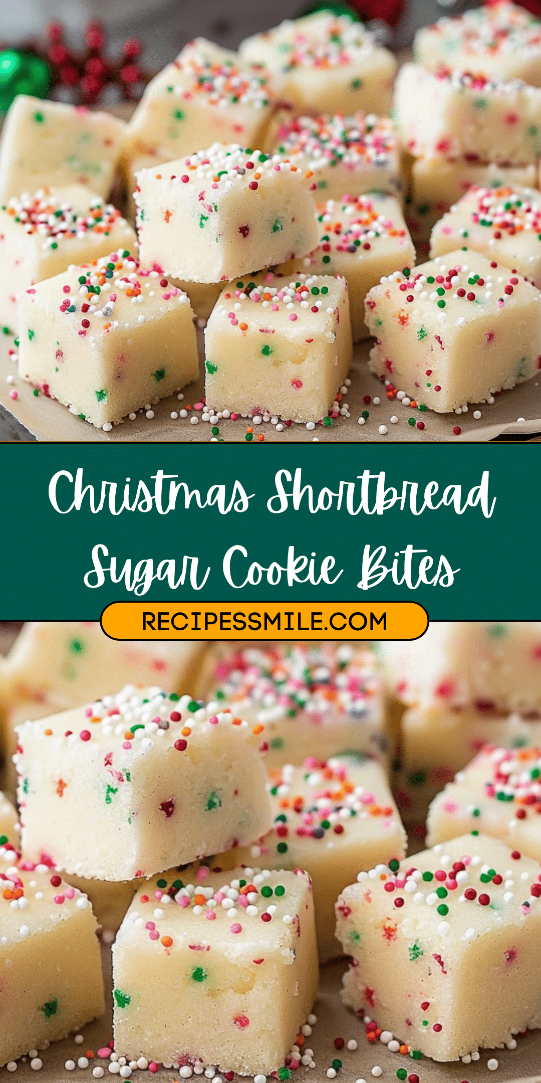 Christmas Shortbread Sugar Cookie Bites - Recipes Smile
