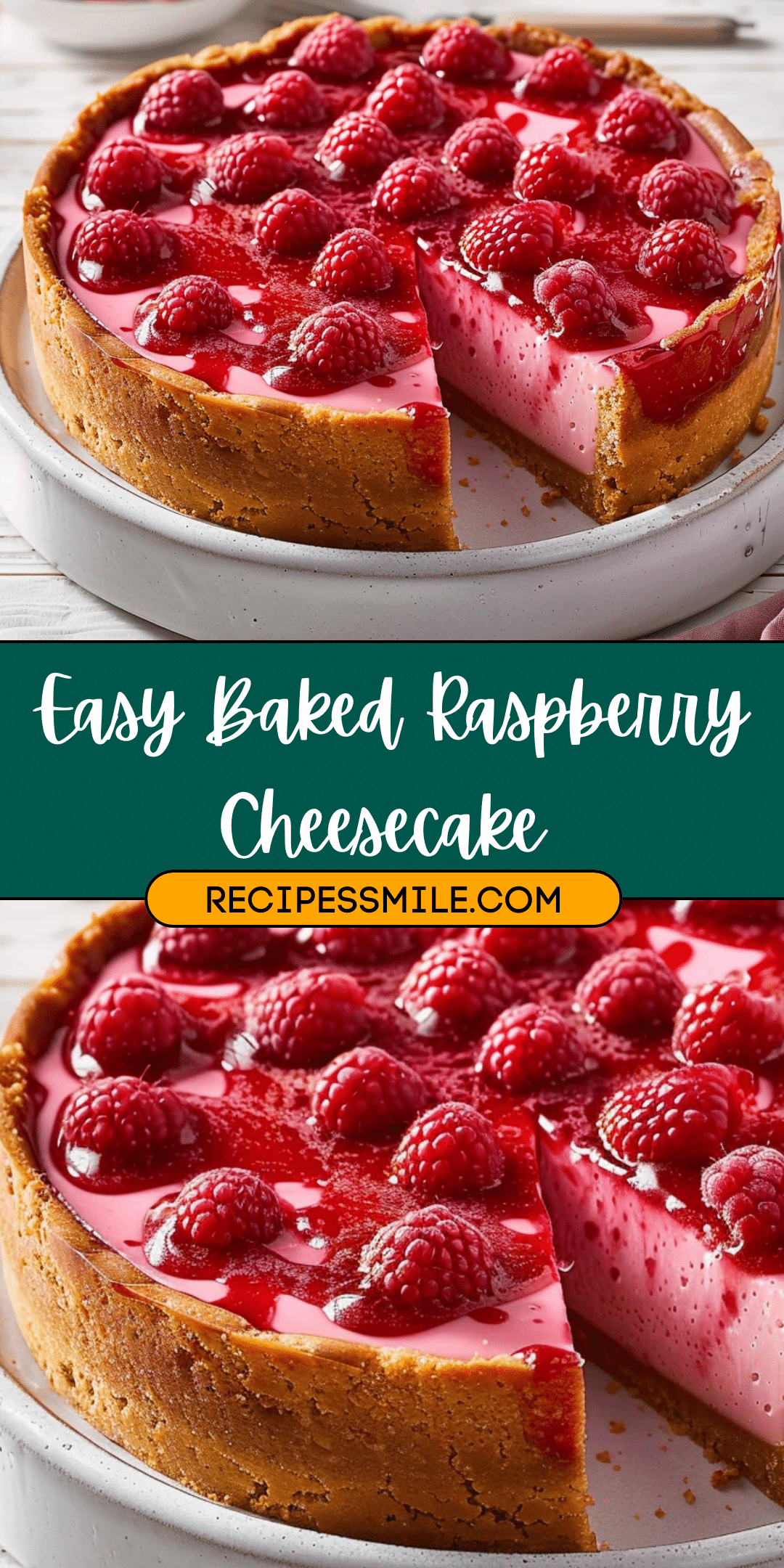 Easy Baked Raspberry Cheesecake - Recipes Smile