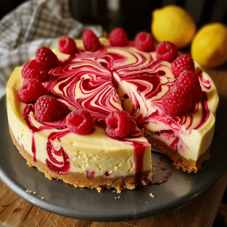 Lemon Raspberry Cheesecake - Recipes Smile