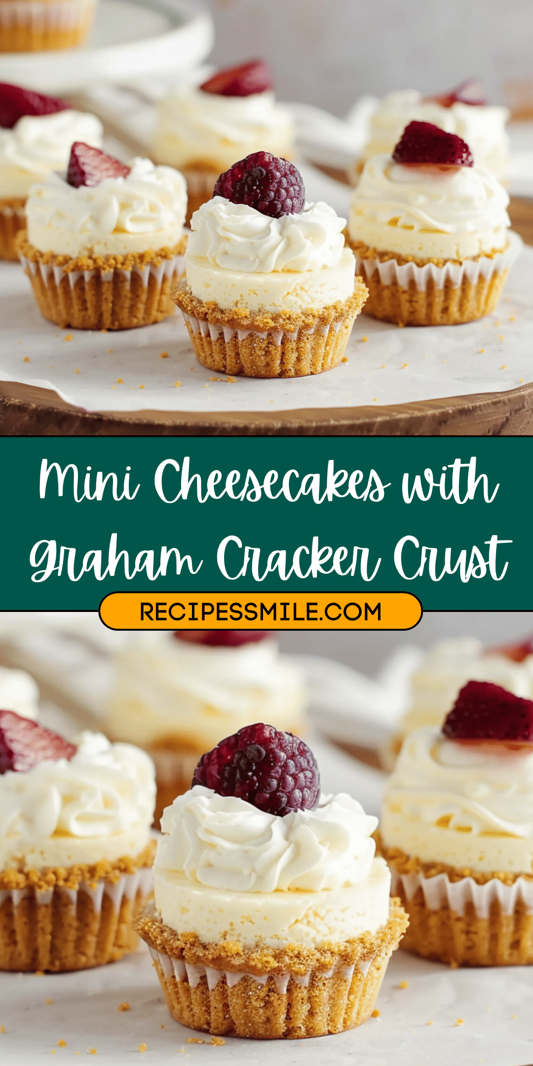 Mini Cheesecakes with Graham Cracker Crust - Recipes Smile