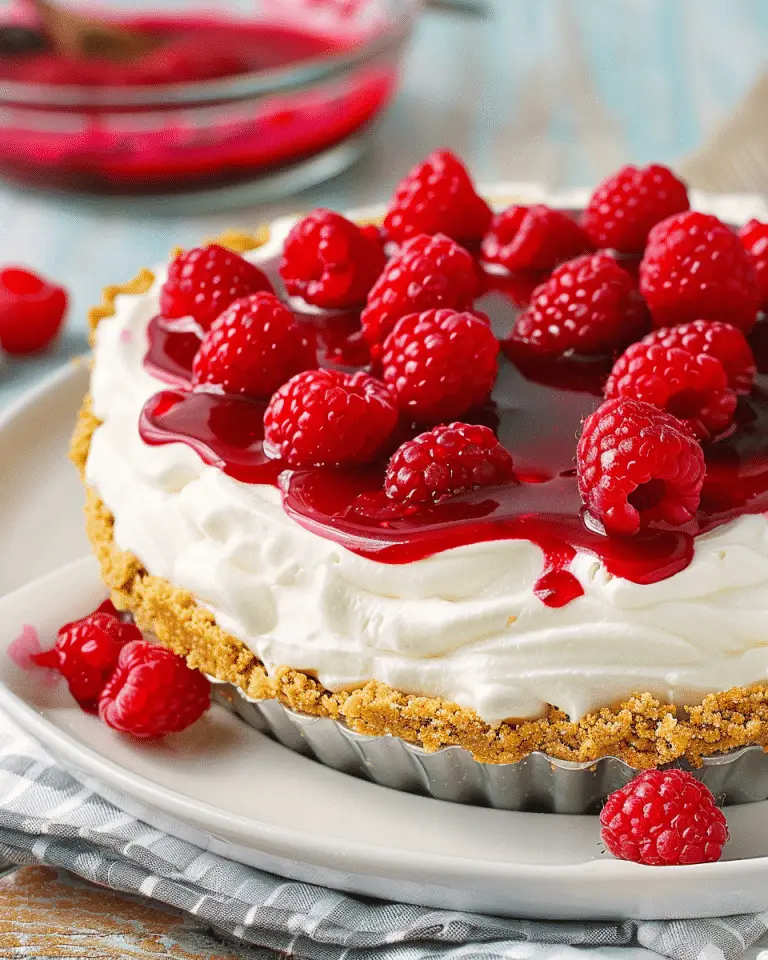 No Bake Raspberry Cream Pie - Recipes Smile
