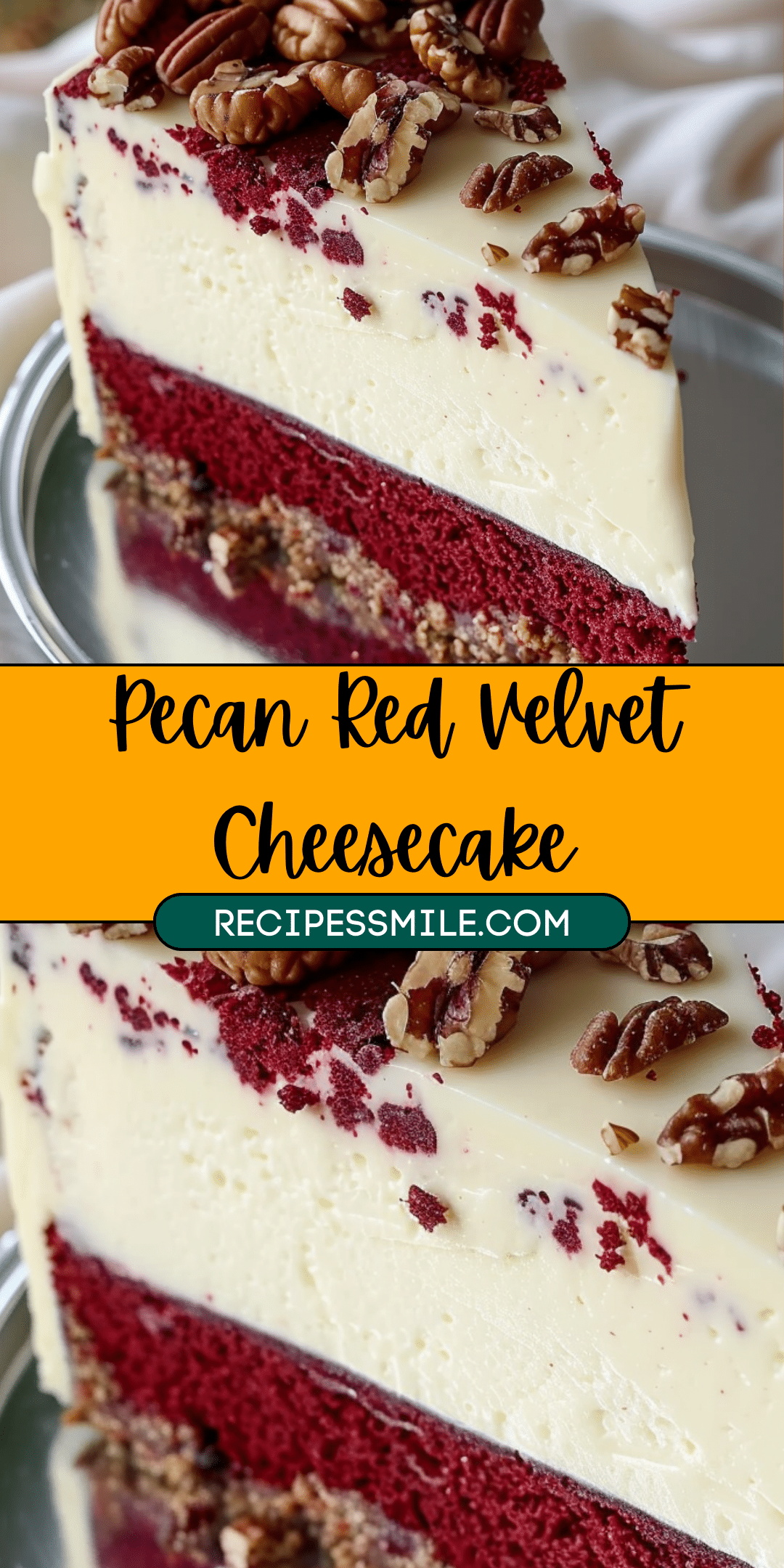 Pecan Red Velvet Cheesecake - Recipes Smile