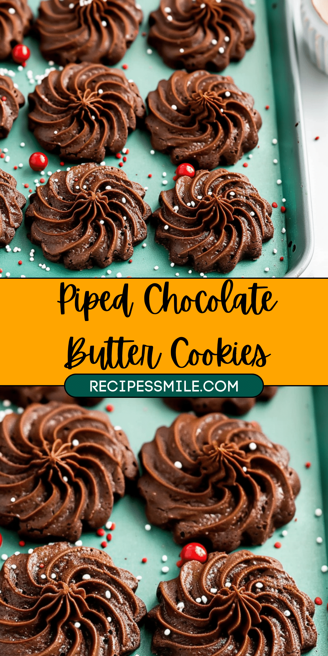 Piped Chocolate Butter Cookies - Recipes Smile