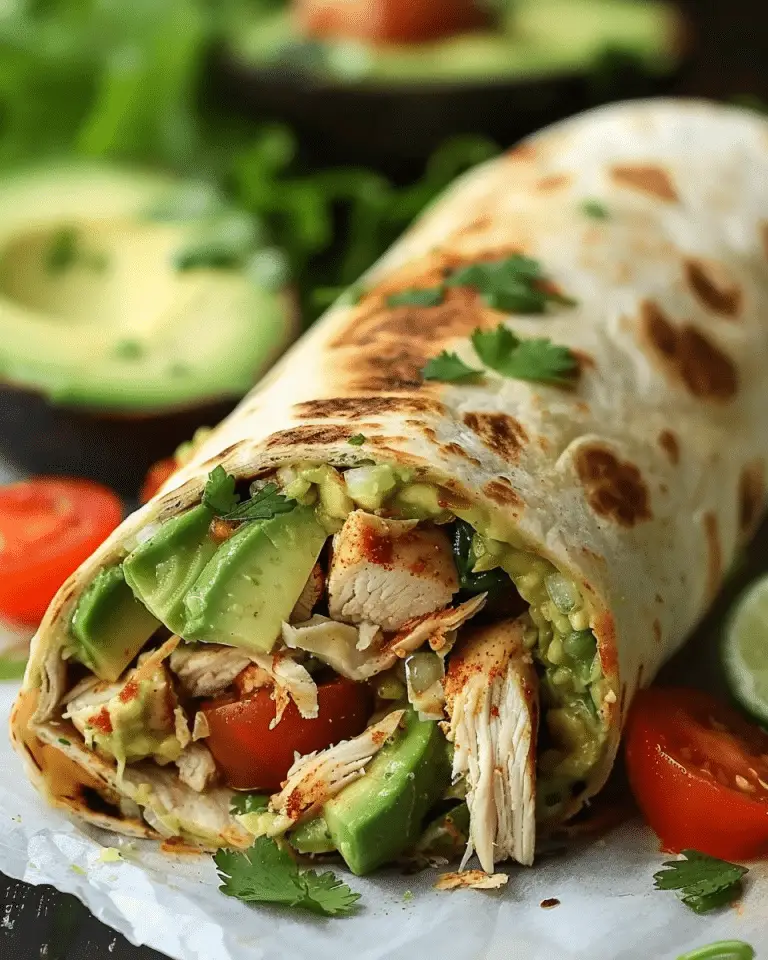Quick & Easy Chicken Avocado Wrap - Recipes Smile