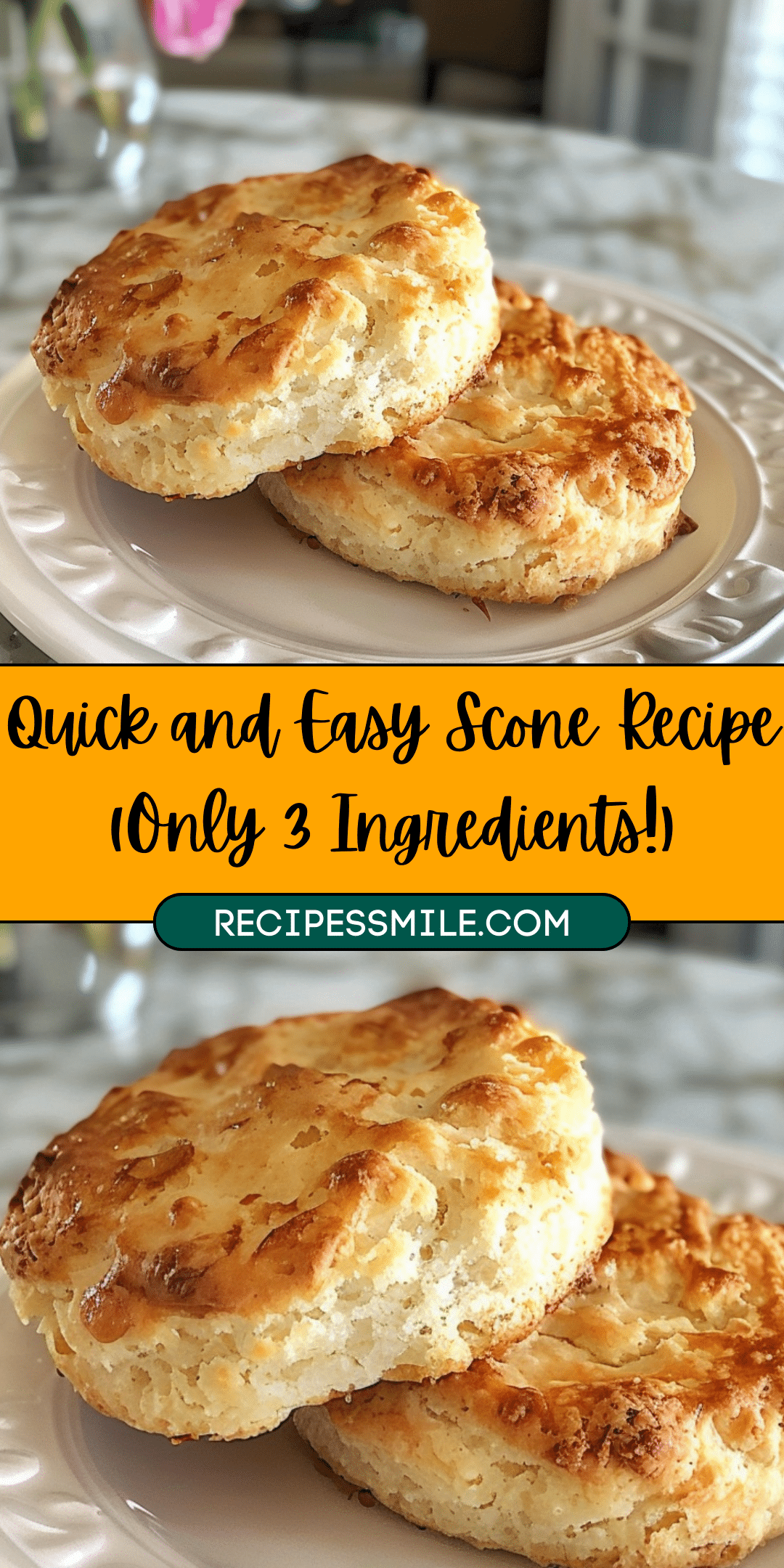 Quick and Easy Scone Recipe (Only 3 Ingredients!) - Recipes Smile