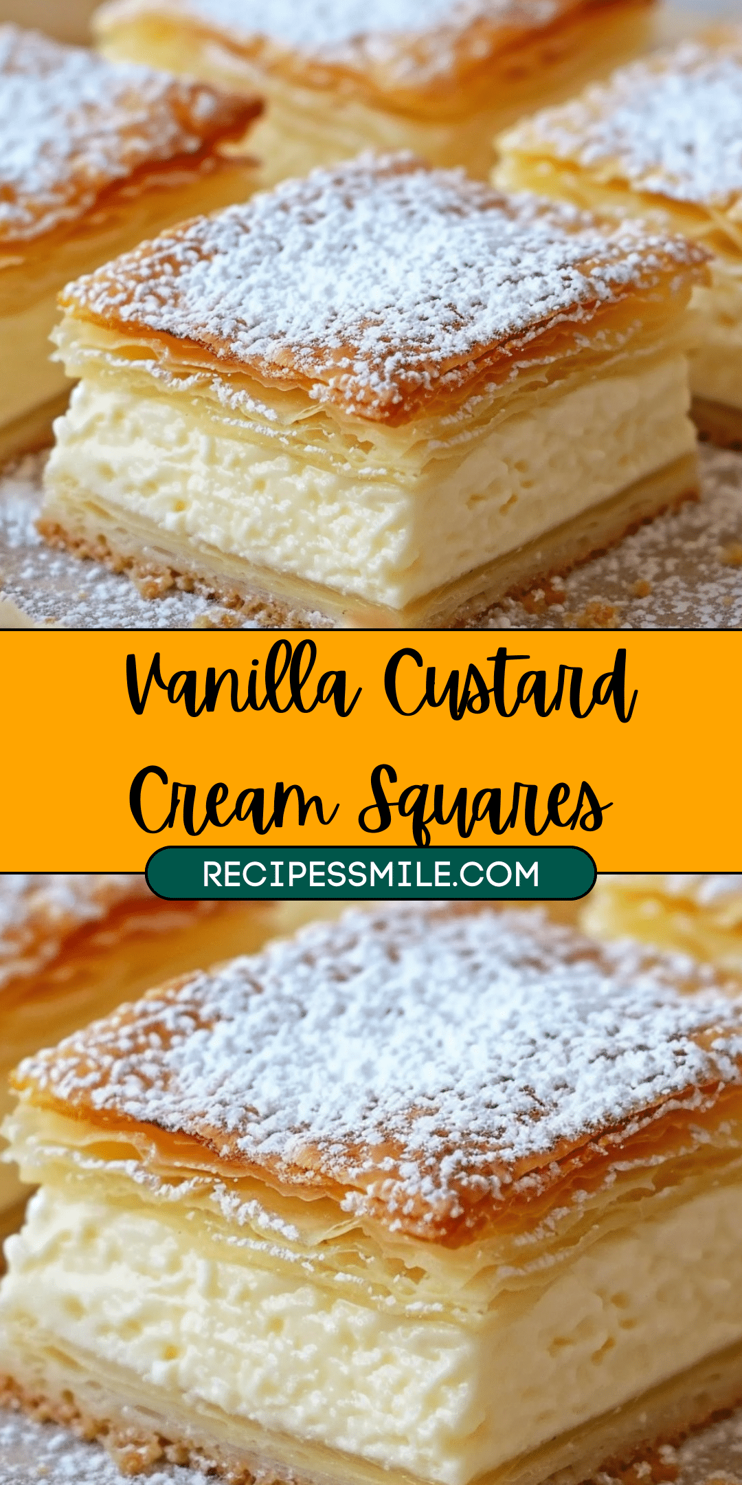 Vanilla Custard Cream Squares - Recipes Smile