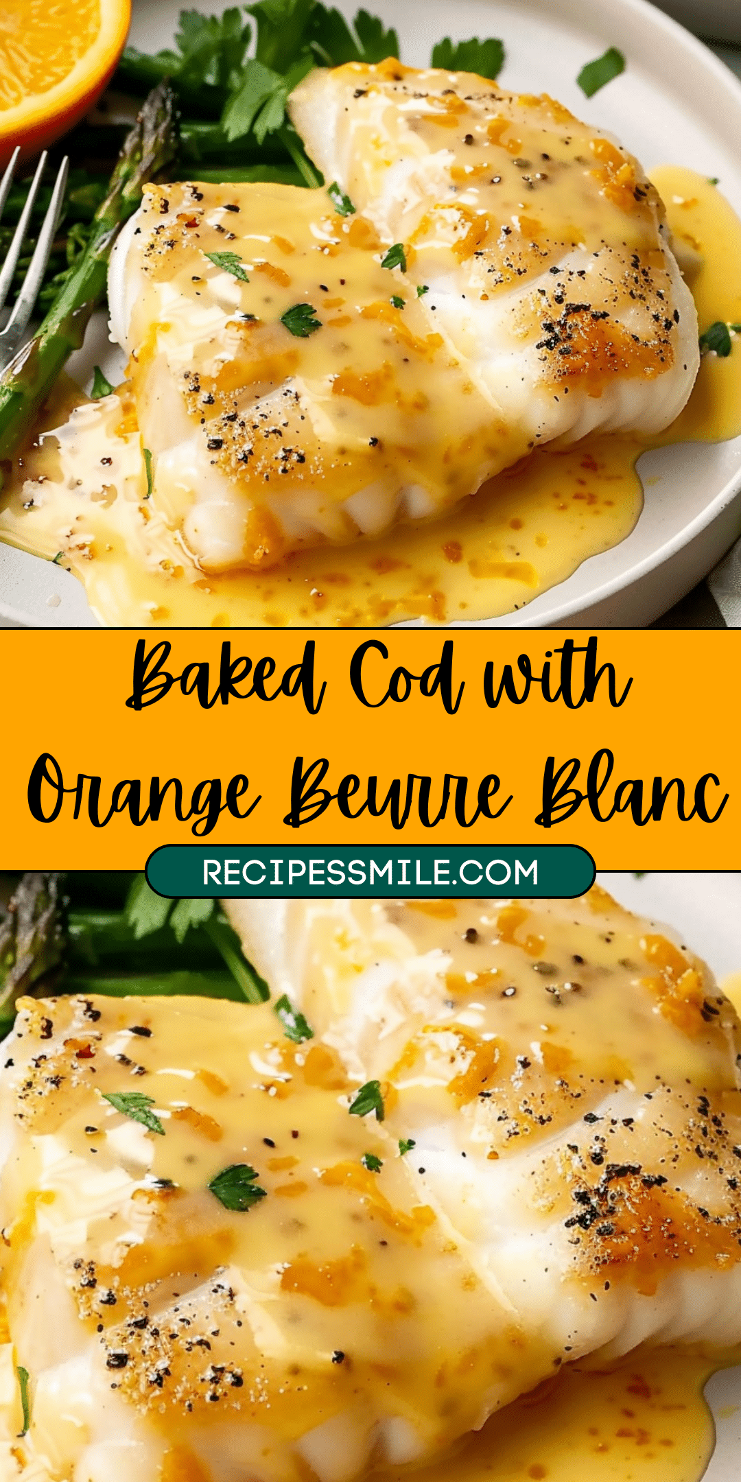 Baked Cod with Orange Beurre Blanc - Recipes Smile
