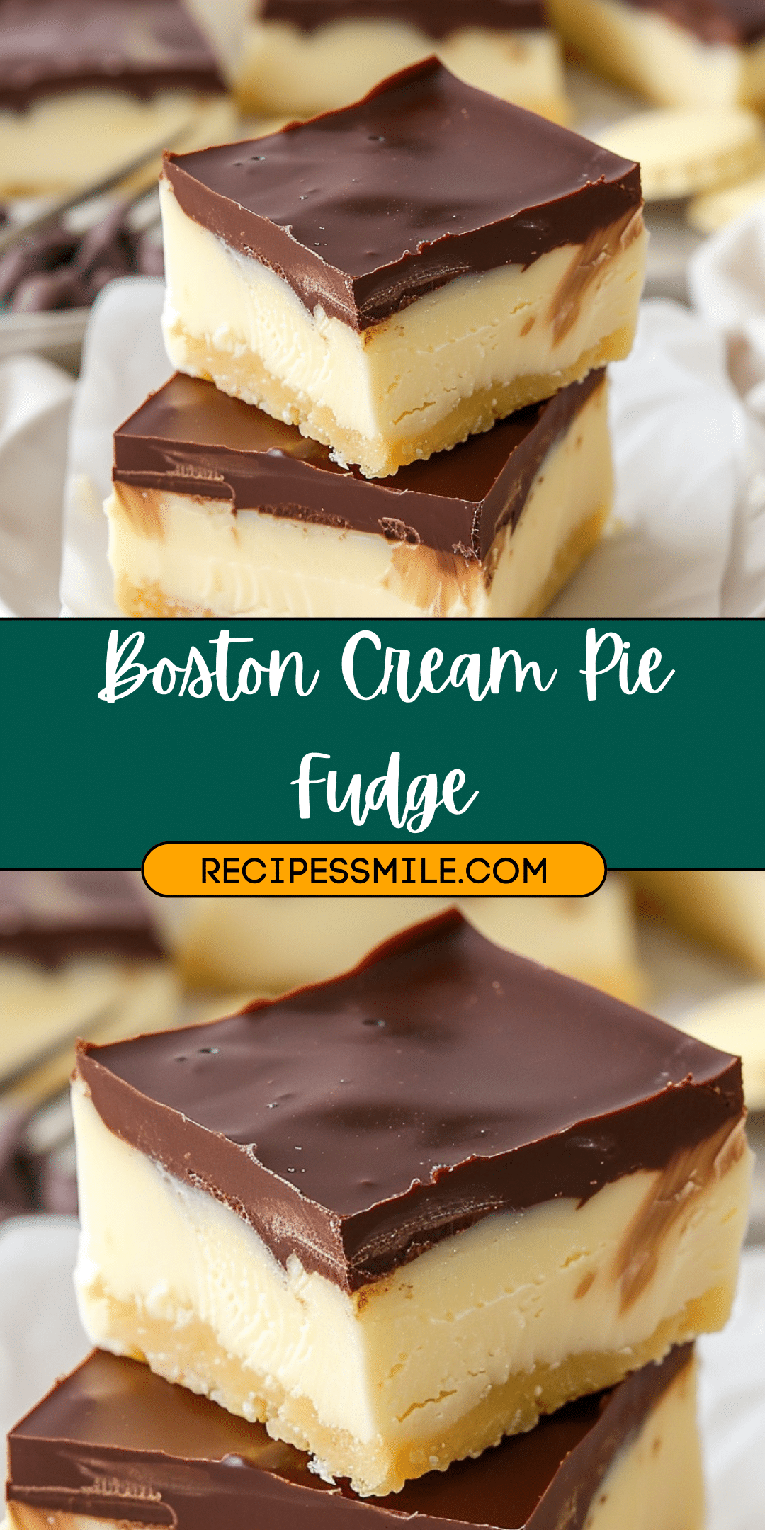 Boston Cream Pie Fudge - Recipes Smile