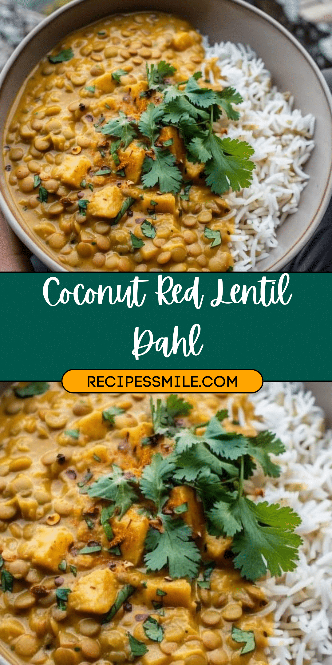 Coconut Red Lentil Dahl - Recipes Smile
