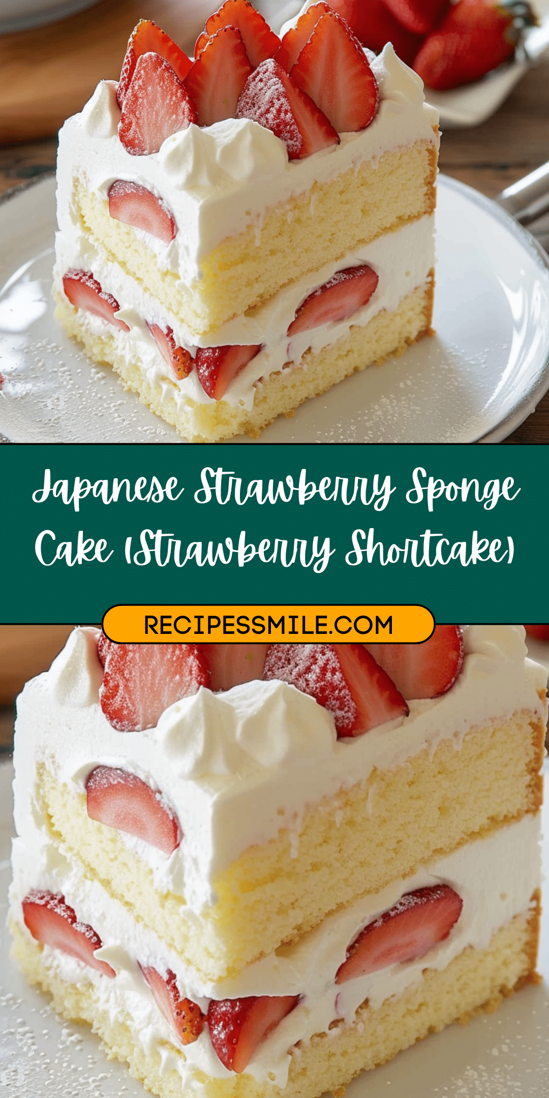 Japanese Strawberry Sponge Cake (Strawberry Shortcake) - Recipes Smile