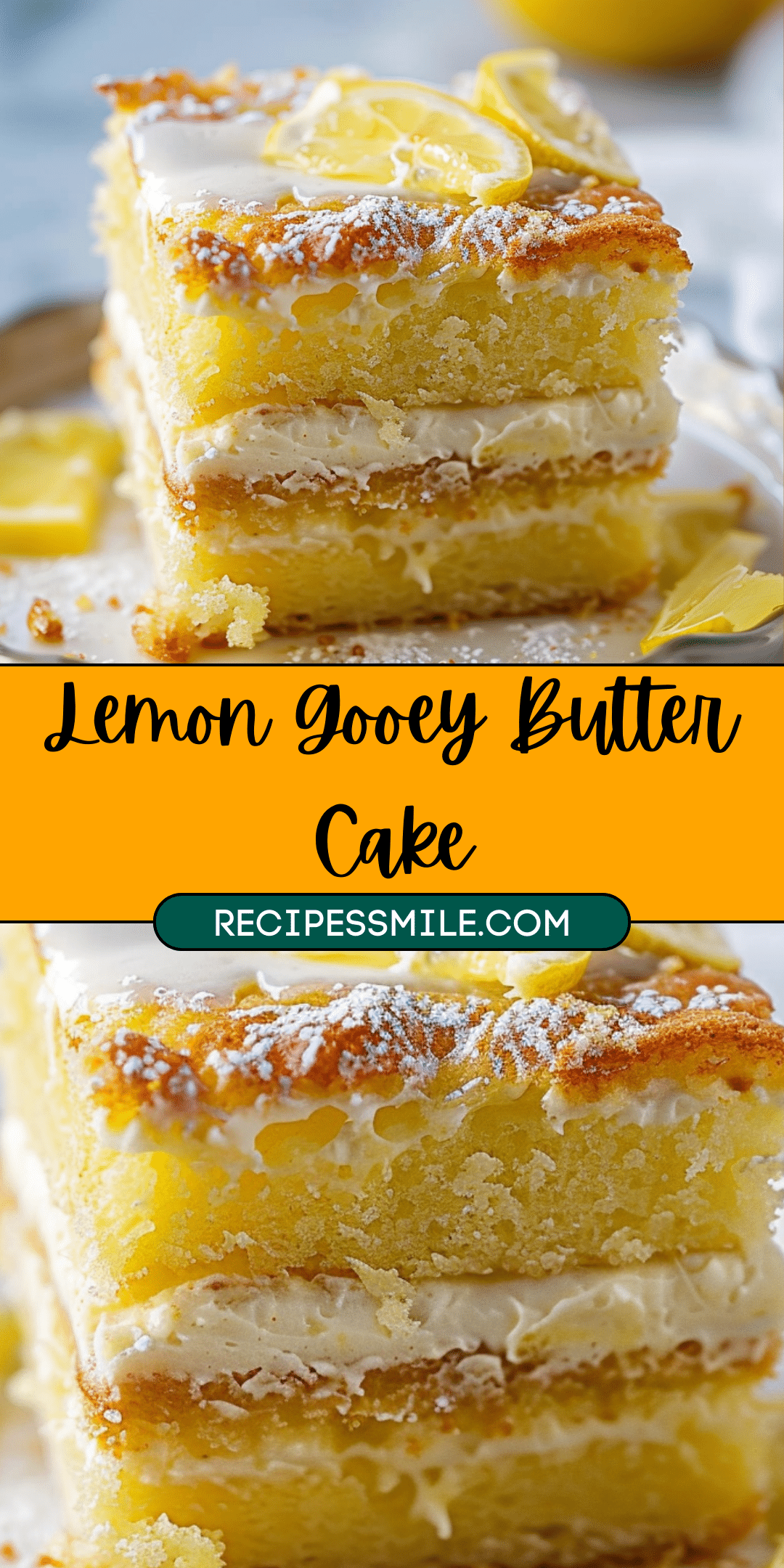 Lemon Gooey Butter Cake - Recipes Smile
