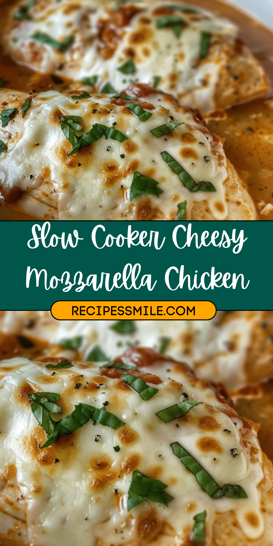 Slow Cooker Cheesy Mozzarella Chicken - Recipes Smile