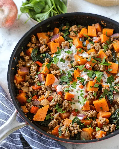 Ground Turkey Sweet Potato Skillet - Recipes Smile