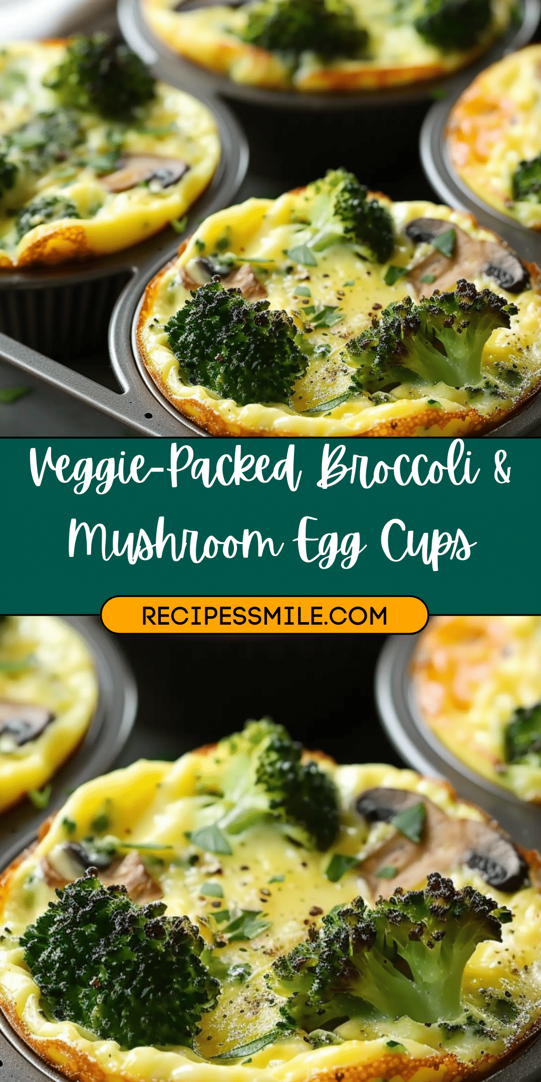 Veggie-Packed Broccoli & Mushroom Egg Cups - Recipes Smile