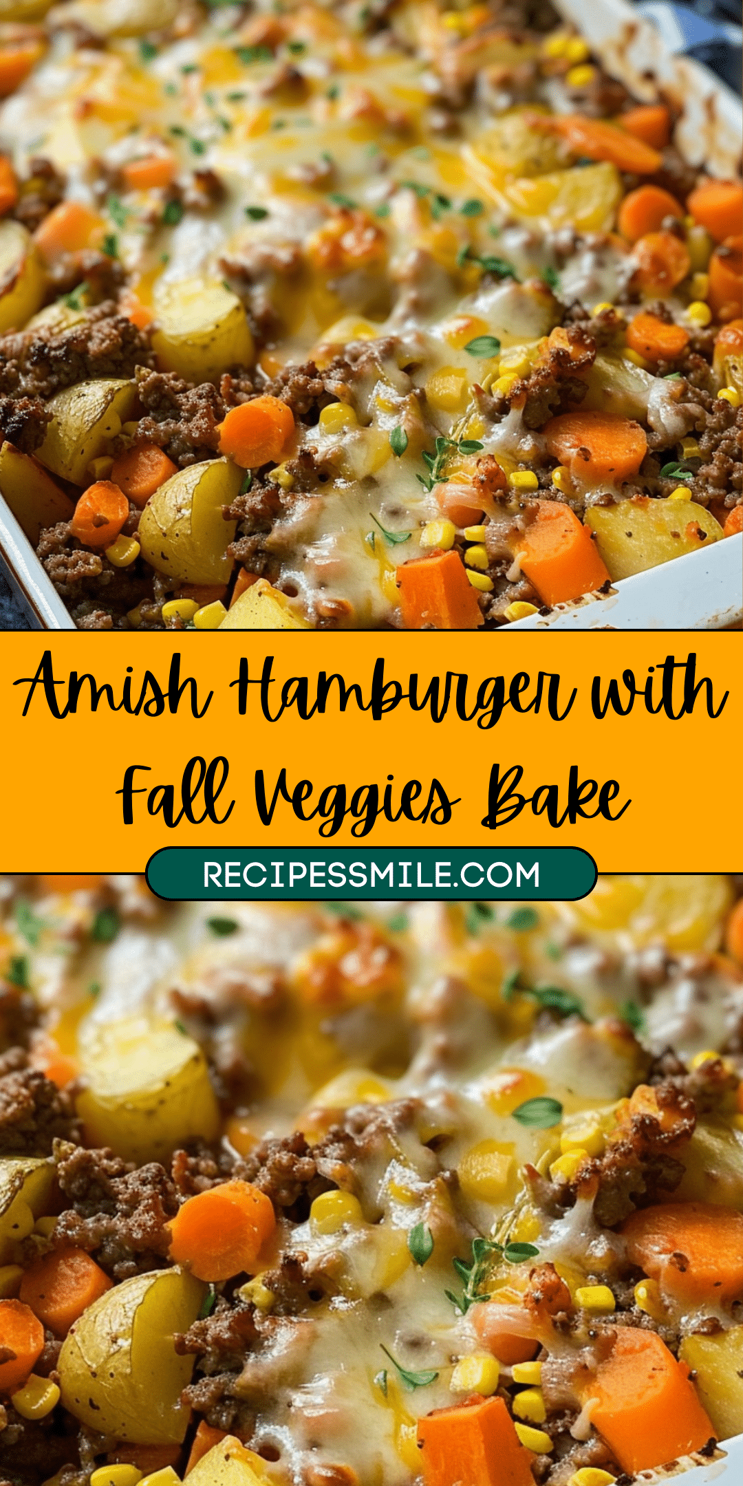 Amish Hamburger with Fall Veggies Bake - Recipes Smile