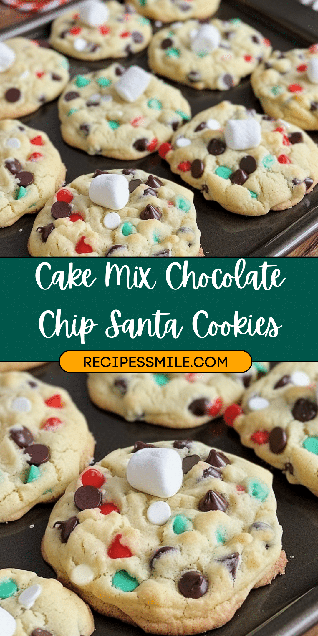 Cake Mix Chocolate Chip Santa Cookies - Recipes Smile