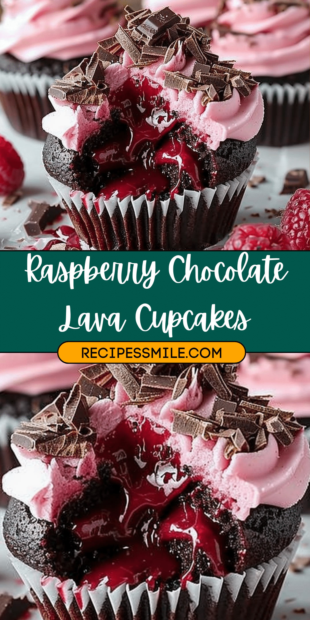 Raspberry Chocolate Lava Cupcakes - Recipes Smile