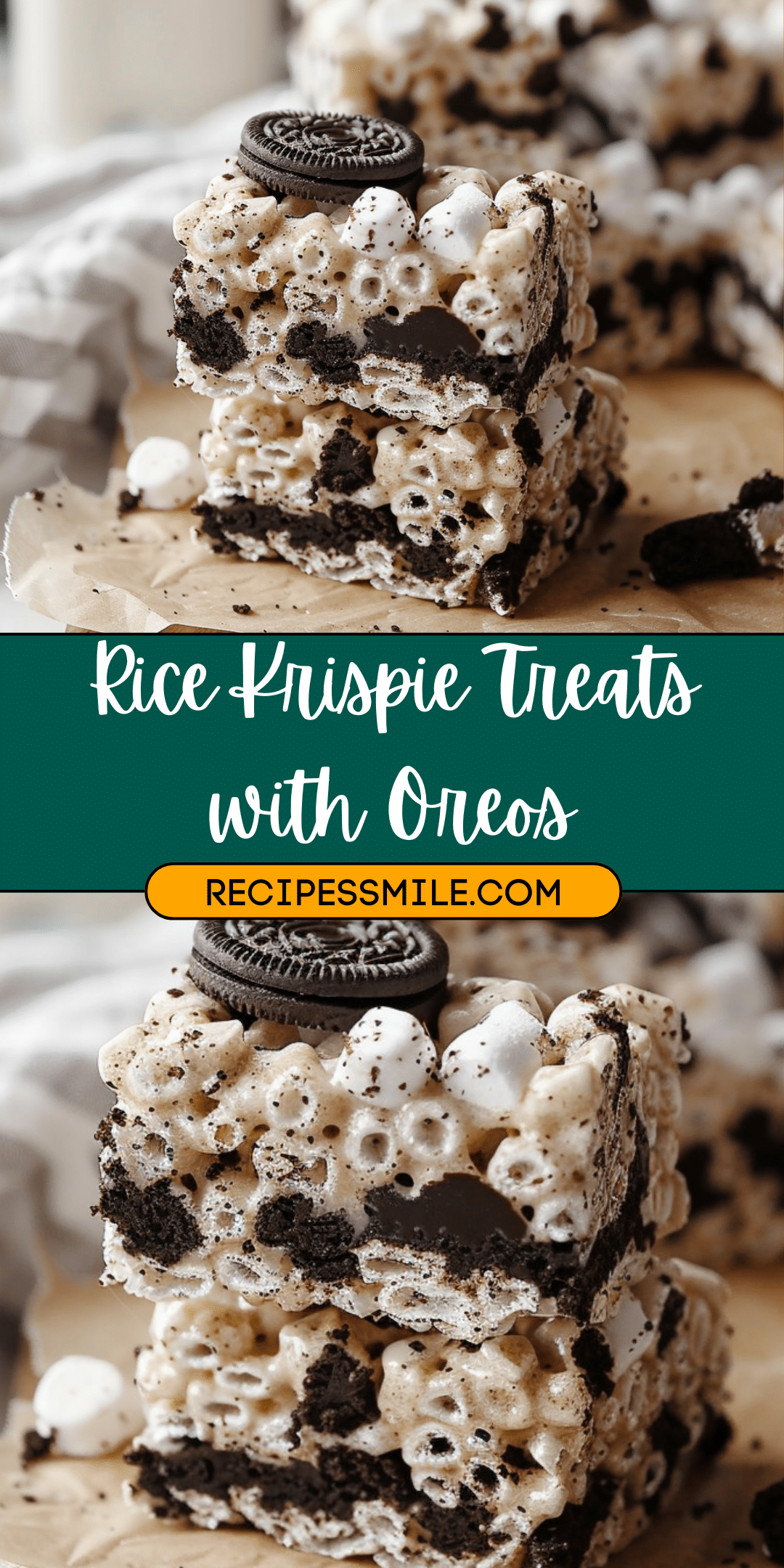 Rice Krispie Treats with Oreos - Recipes Smile