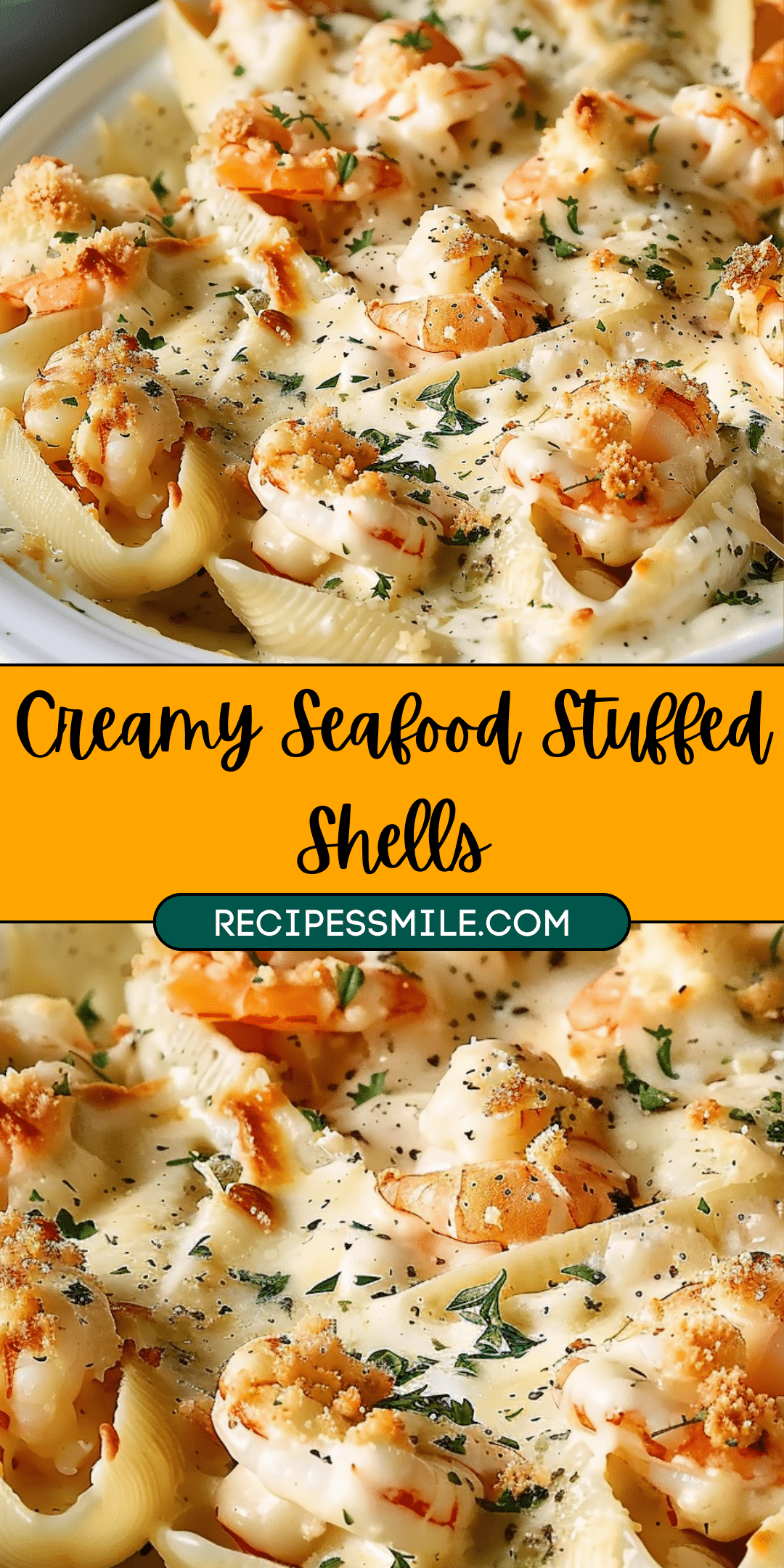 Creamy Seafood Stuffed Shells - Recipes Smile