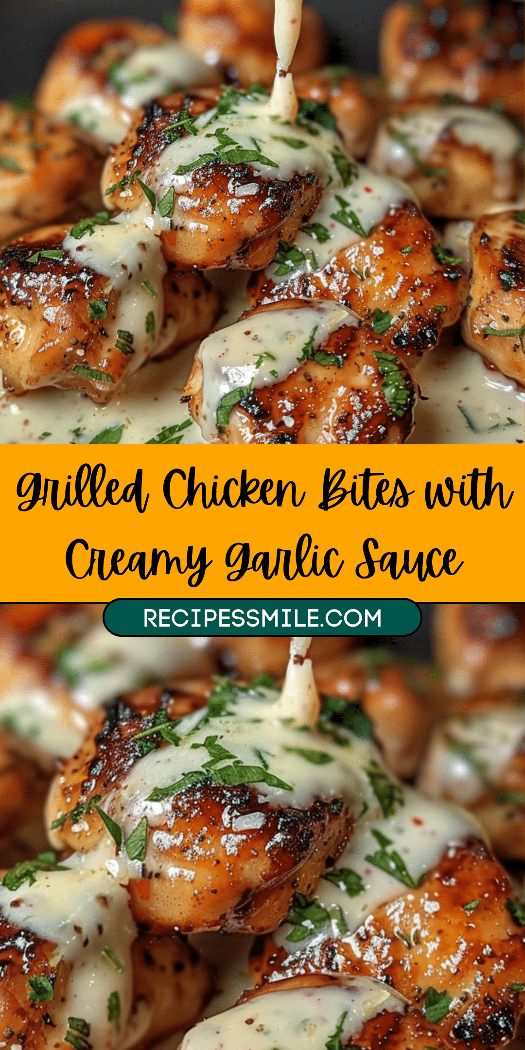 Grilled Chicken Bites with Creamy Garlic Sauce - Recipes Smile