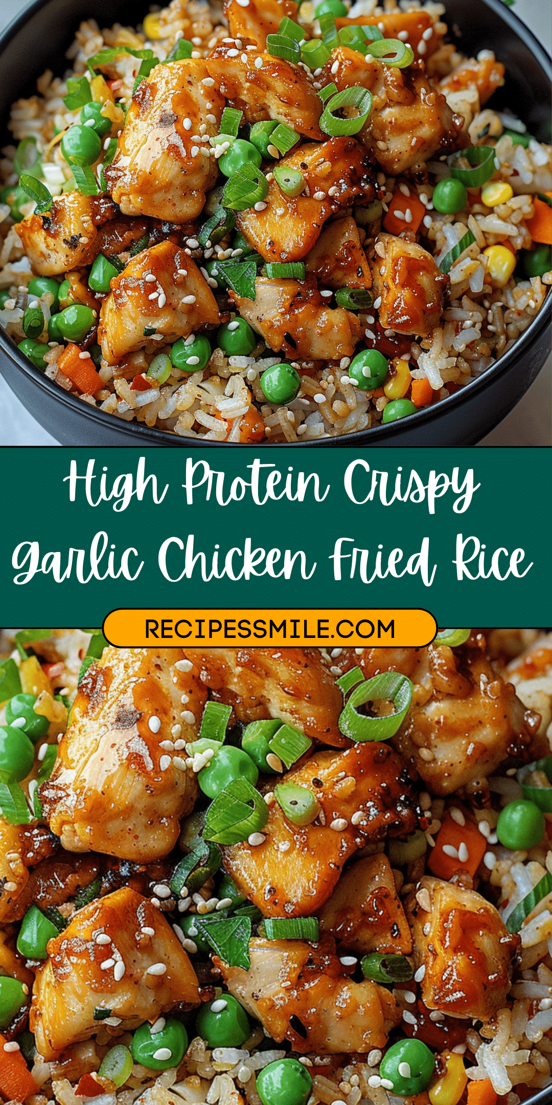 High Protein Crispy Garlic Chicken Fried Rice - Recipes Smile