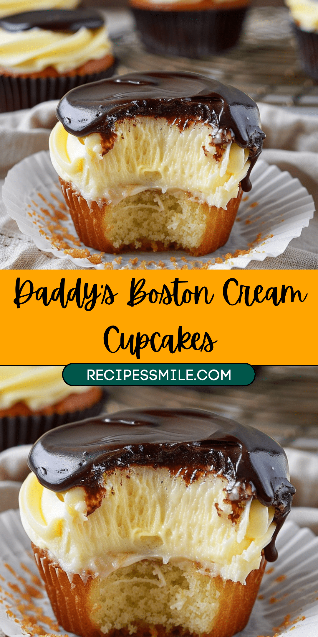 Daddy's Boston Cream Cupcakes - Recipes Smile