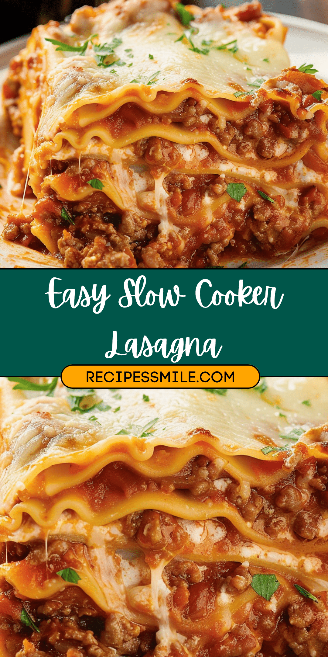 Easy Slow Cooker Lasagna - Recipes Smile