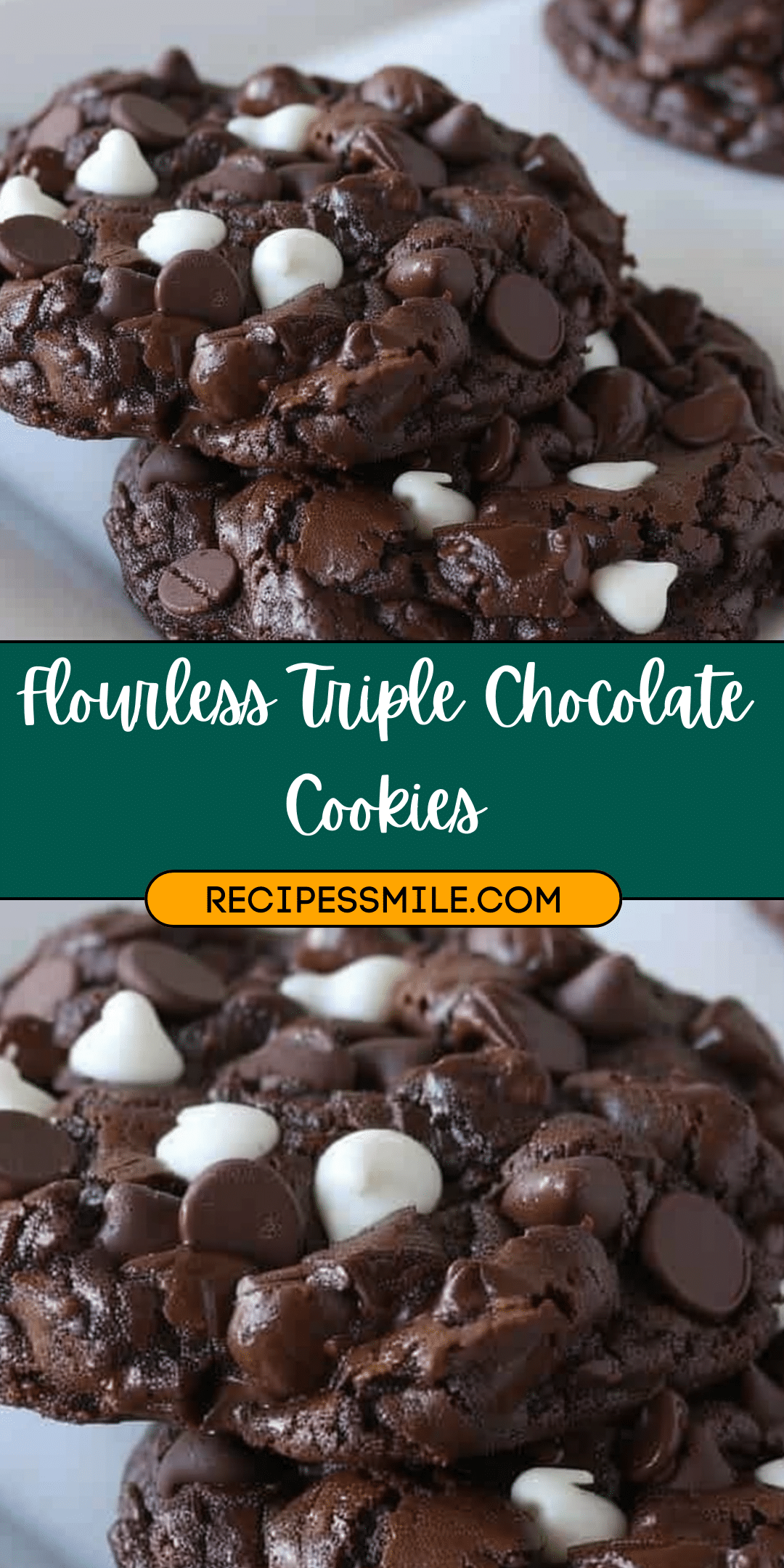 Flourless Triple Chocolate Cookies - Recipes Smile