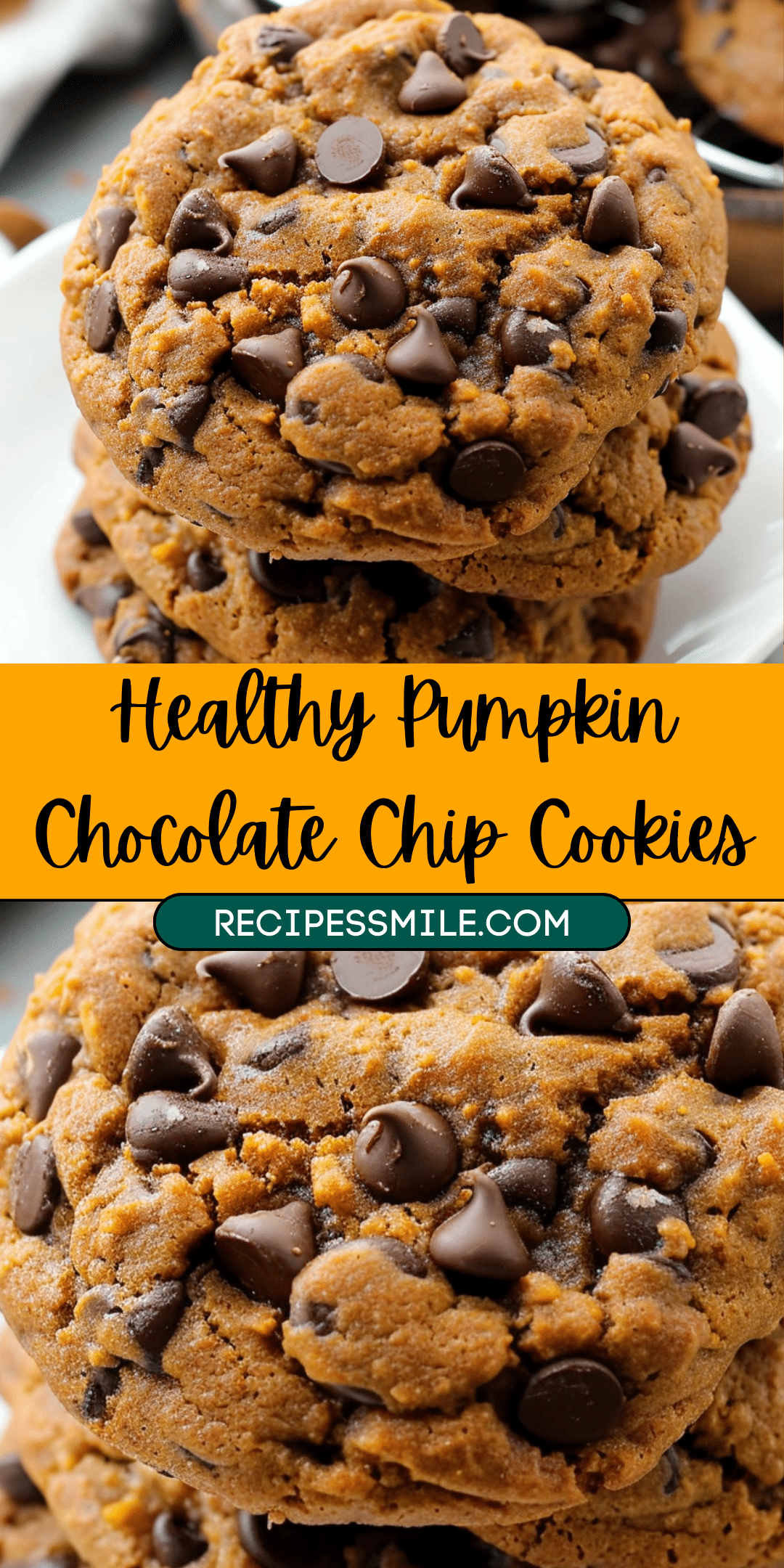 Healthy Pumpkin Chocolate Chip Cookies - Recipes Smile