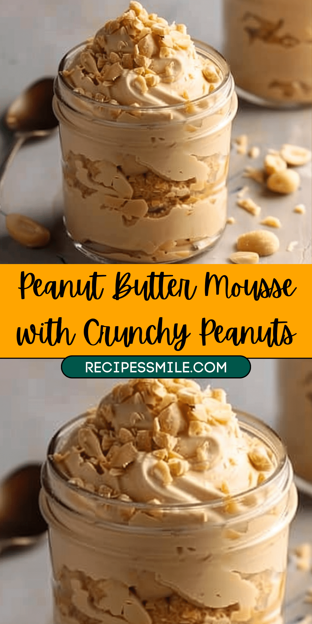Peanut Butter Mousse with Crunchy Peanuts - Recipes Smile