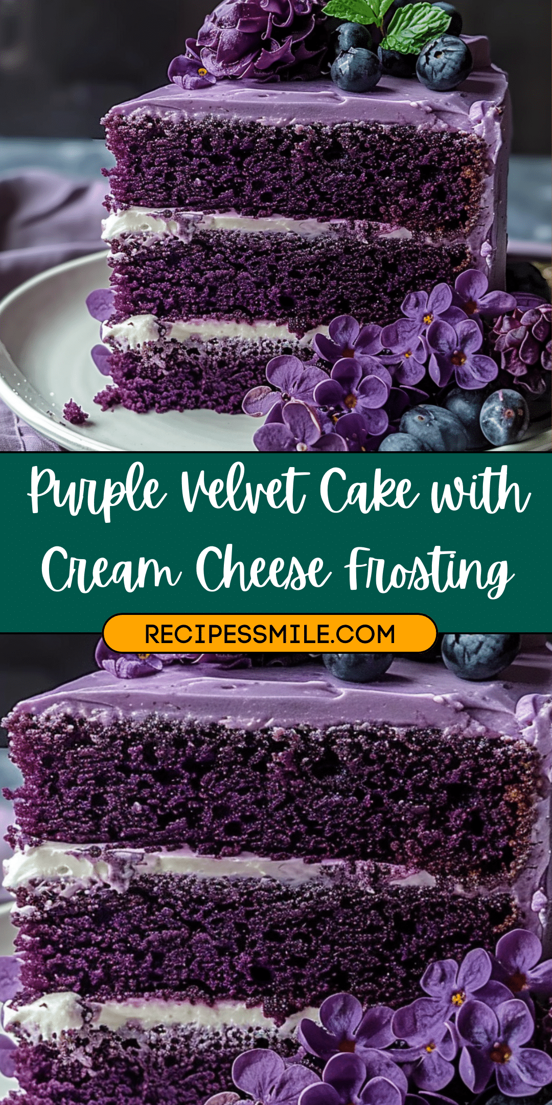 Purple Velvet Cake with Cream Cheese Frosting - Recipes Smile