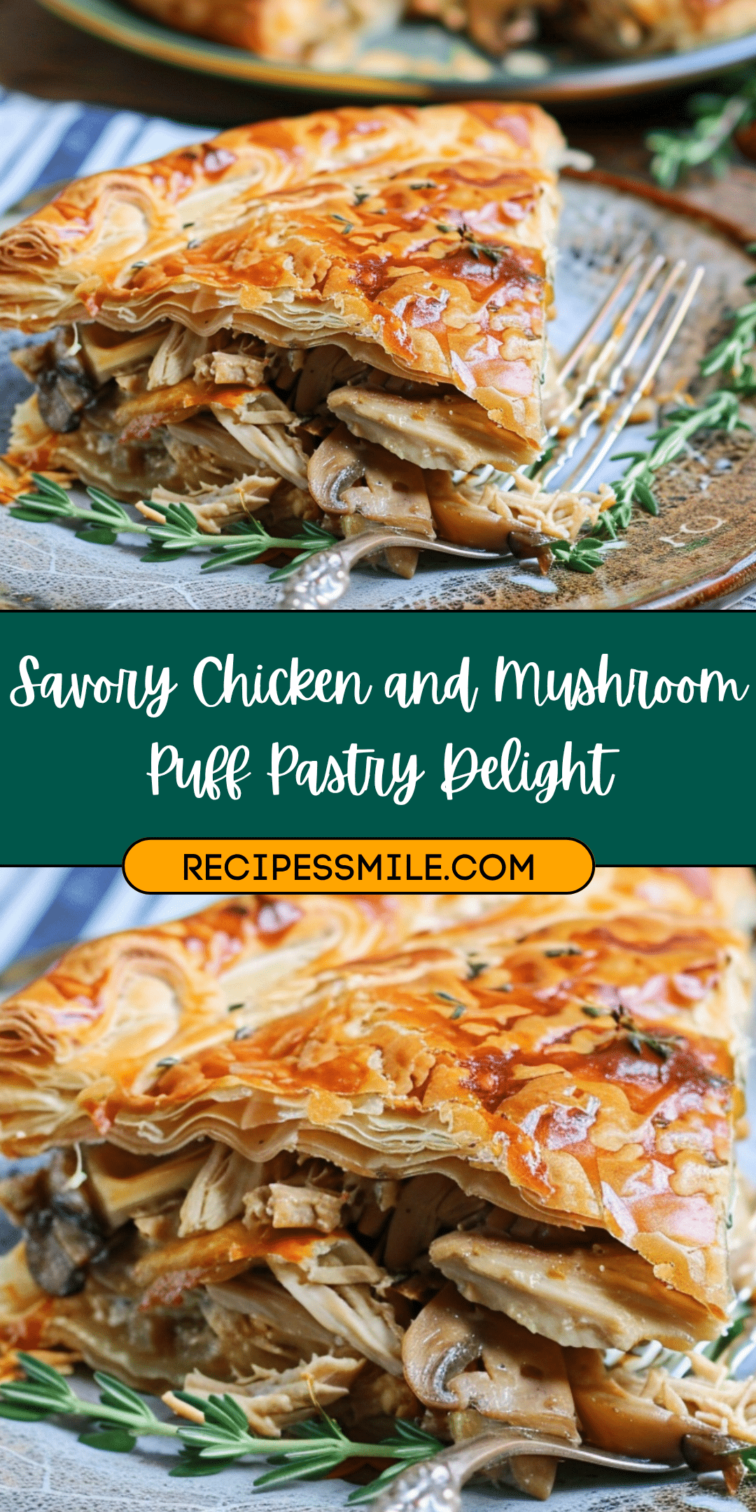 Savory Chicken and Mushroom Puff Pastry Delight - Recipes Smile