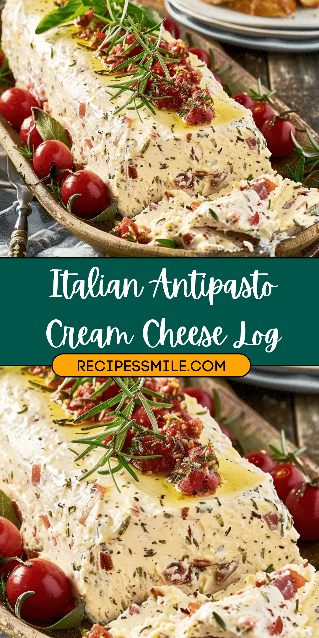 Italian Antipasto Cream Cheese Log - Recipes Smile