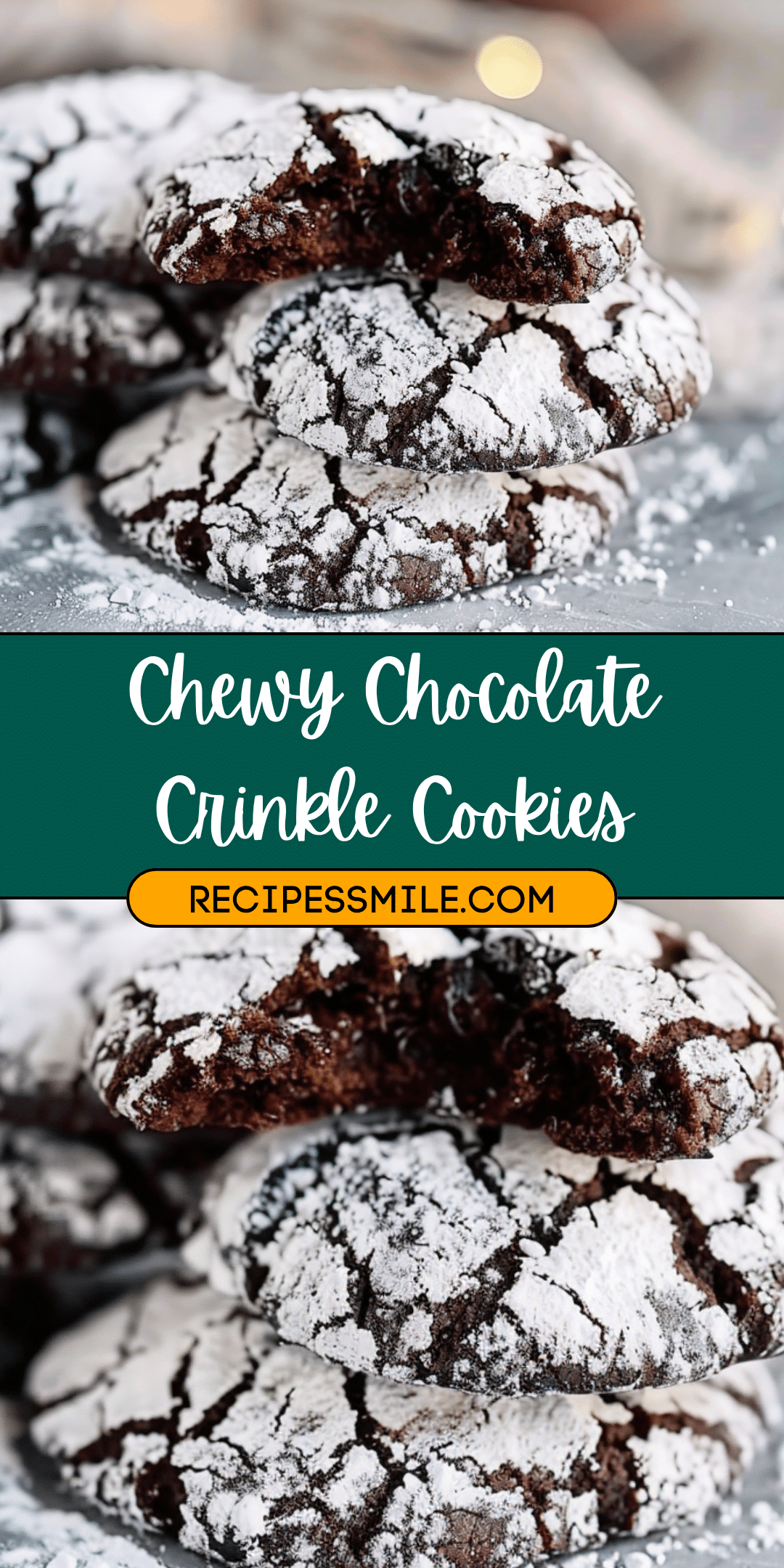 Chewy Chocolate Crinkle Cookies - Recipes Smile